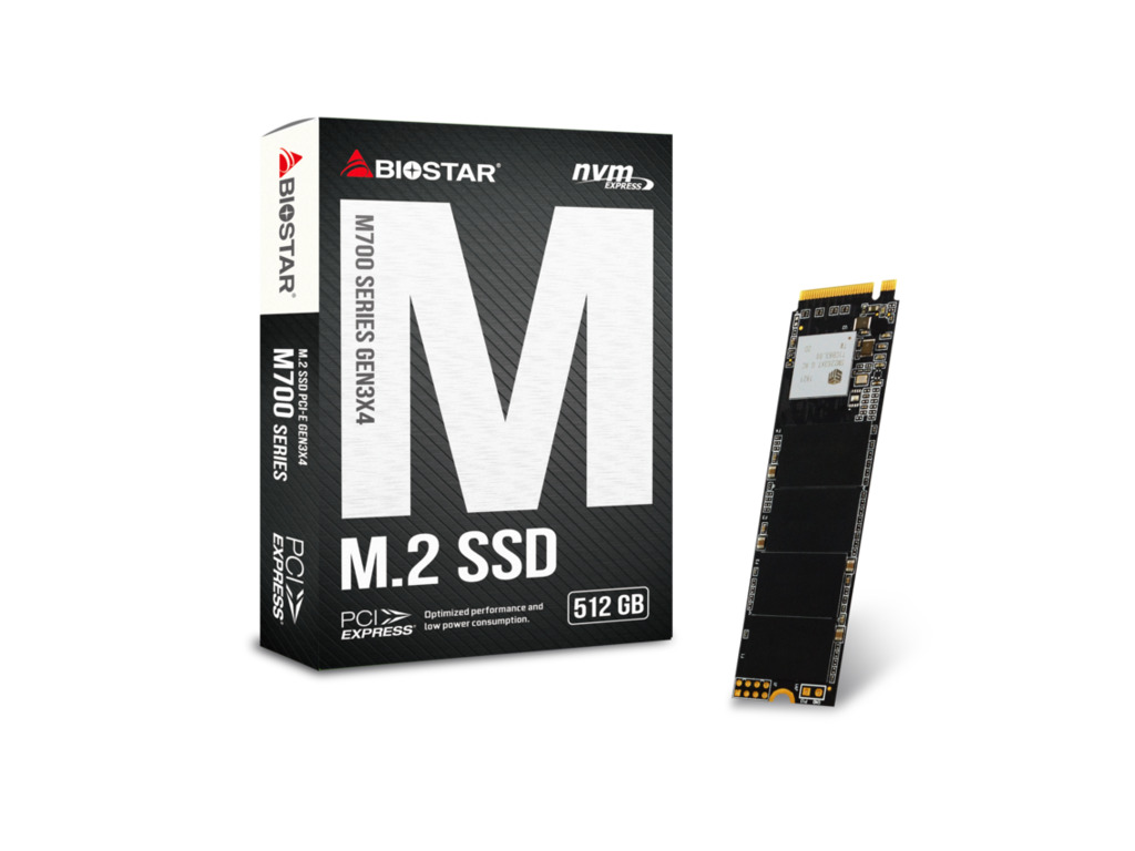 BIOSTAR 512GB SSD, M.2, NVMe PCI-E Gen3x 4, 2280 M.2, R/W: 1650 MB/s ...